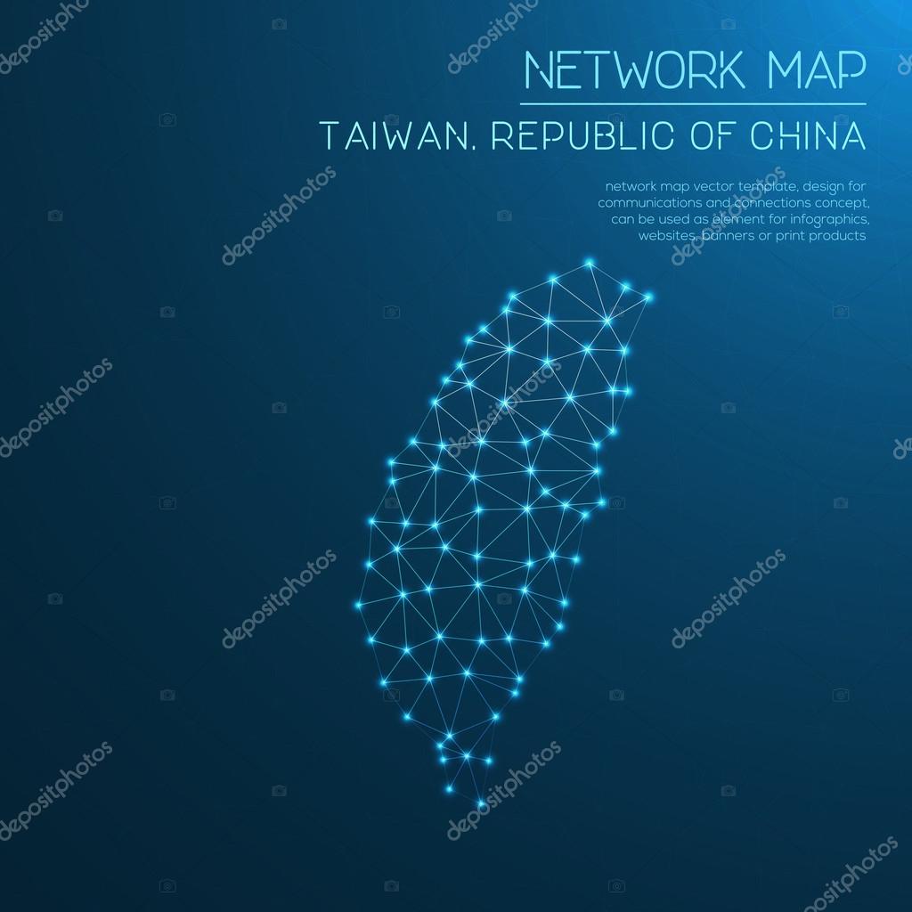Taiwan, Republic Of China network map. Stock Vector by ©gagarych 125597830