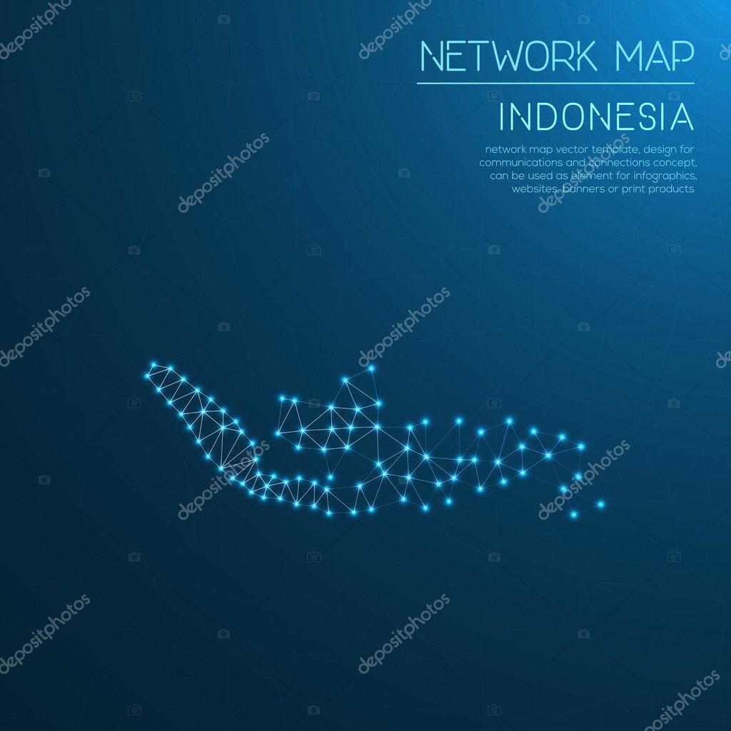 Indonesia network map. Stock Vector Image by ©gagarych #125862428
