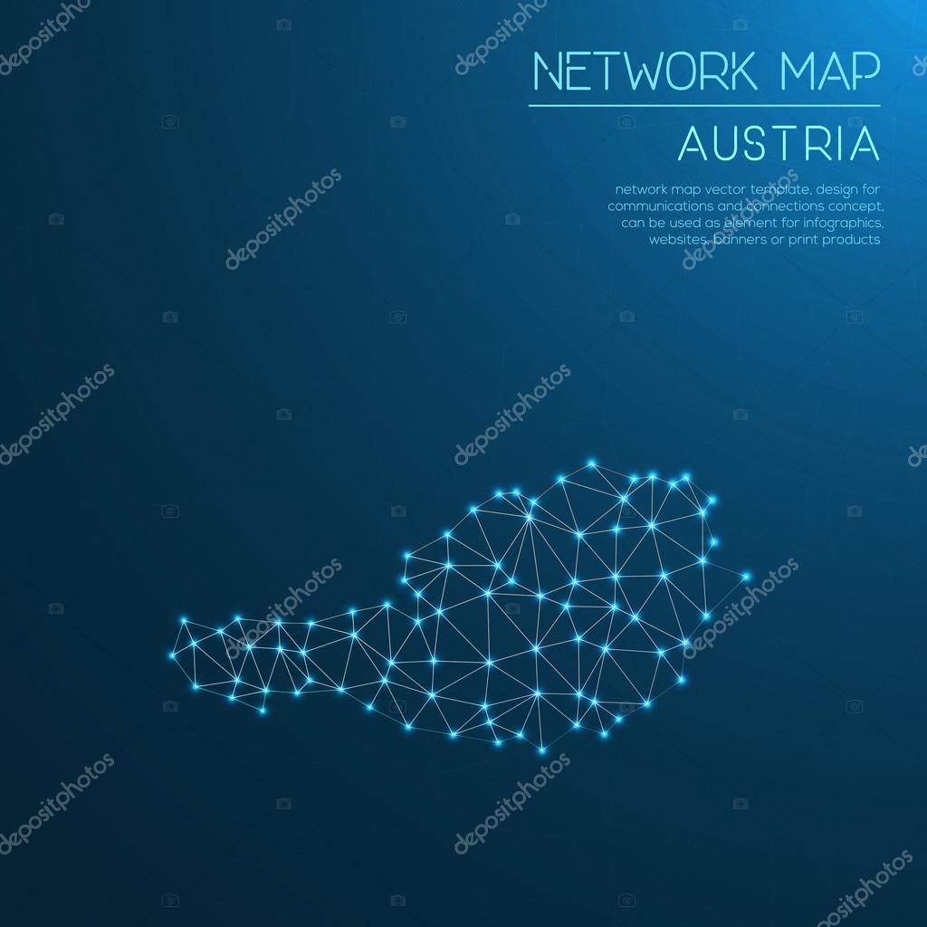 Austria network map. Stock Vector Image by ©gagarych #125892406