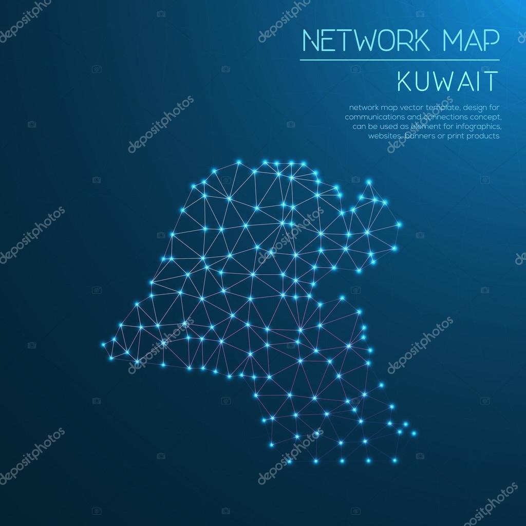 Kuwait network map. Stock Vector Image by ©gagarych #125902598