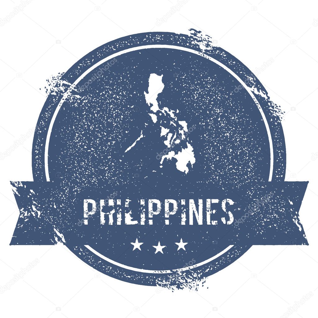 Philippines mark. Travel rubber stamp with the name and map of ...