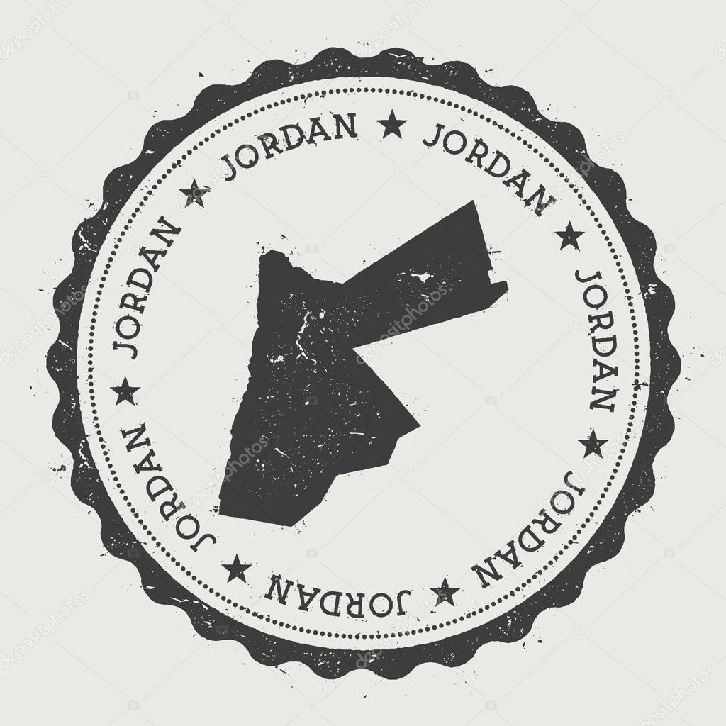 Jordan hipster round rubber stamp with country map. Stock Vector Image ...