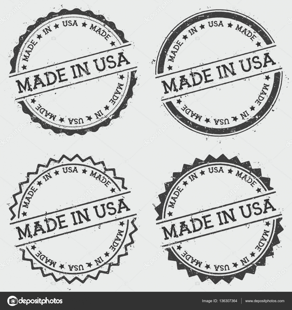 Made in USA insignia stamp isolated on white background Grunge round ...