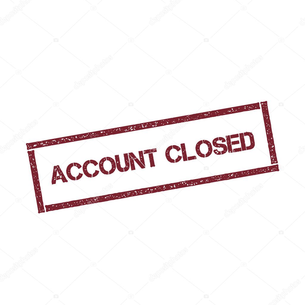 Cuenta cerrada sello rectangular Sello rojo texturizado con texto ...