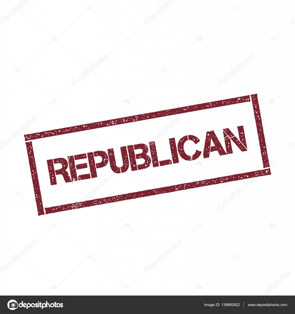 Republican rectangular stamp Textured red seal with text isolated on ...