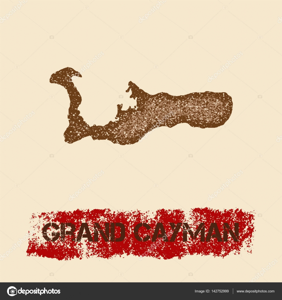Grand Cayman distressed map Grunge patriotic poster with textured ...