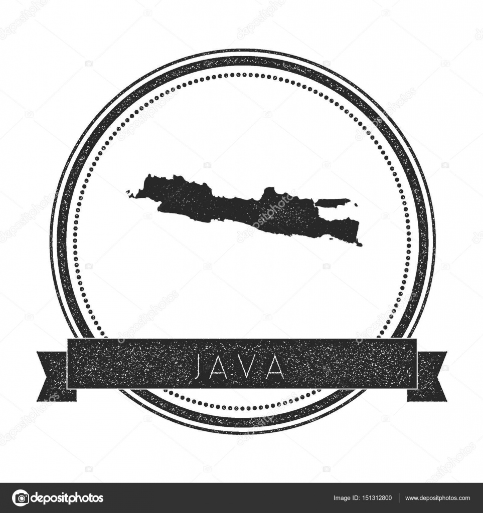 Java map stamp Retro distressed insignia Hipster round badge with text ...