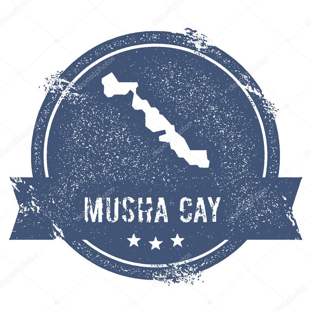 Musha Cay logo signo Viaje sello de goma con el nombre y el mapa de la ...