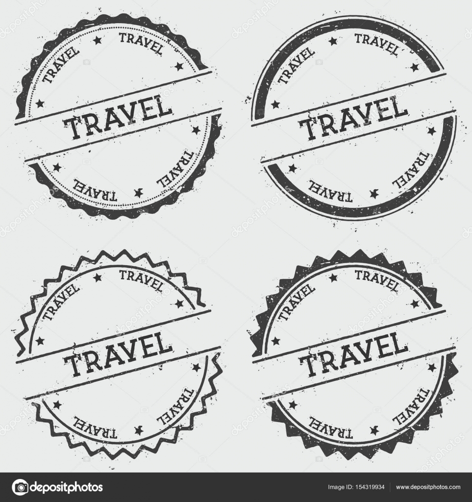 Sellos De Viaje Grunge Vectoriales Sello De Goma Grunge Con Bandera De