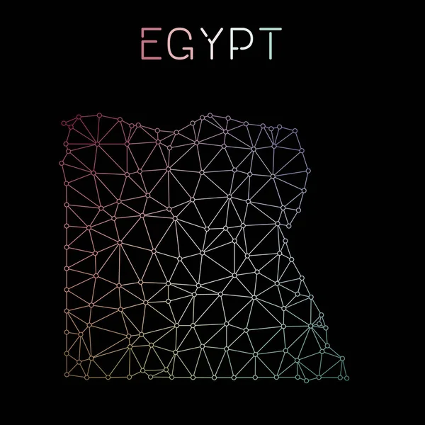 Egypt network map Abstract polygonal map design Network connections vector illustration - Stock ...