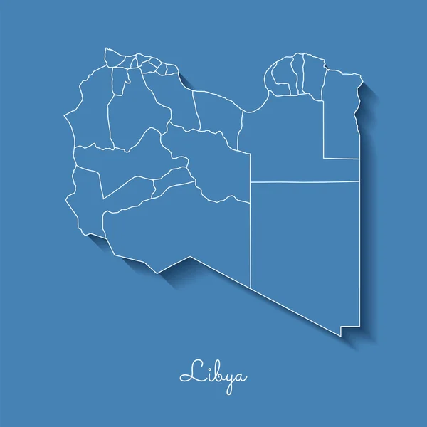 Libya map Country poster with colored regions Old grunge texture Vector ...