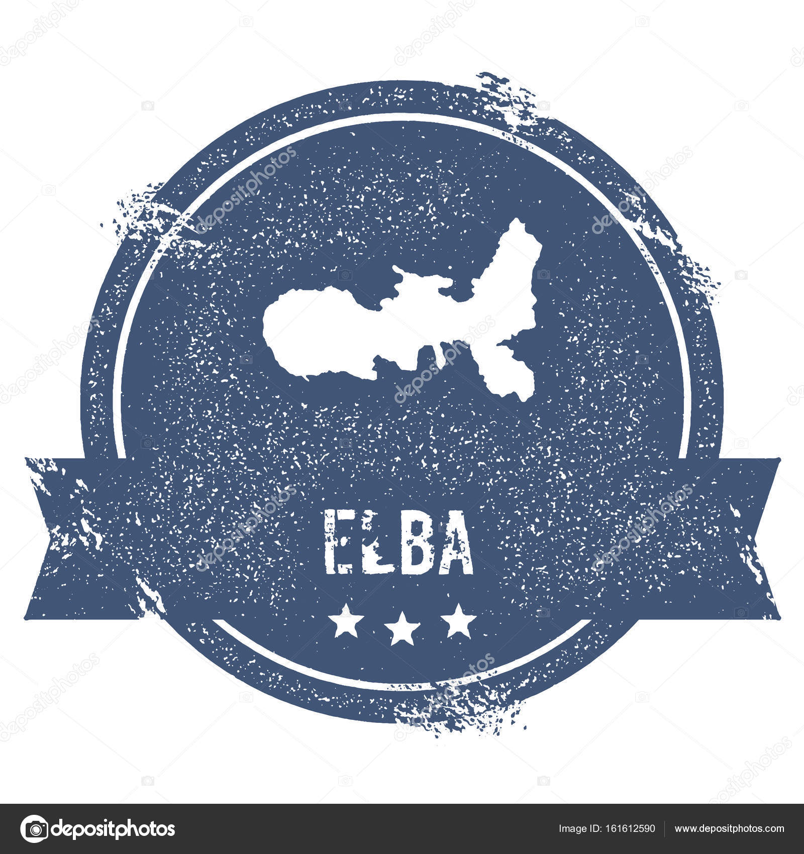 Logo Elba sign Travel rubber stamp with the name and map of island ...