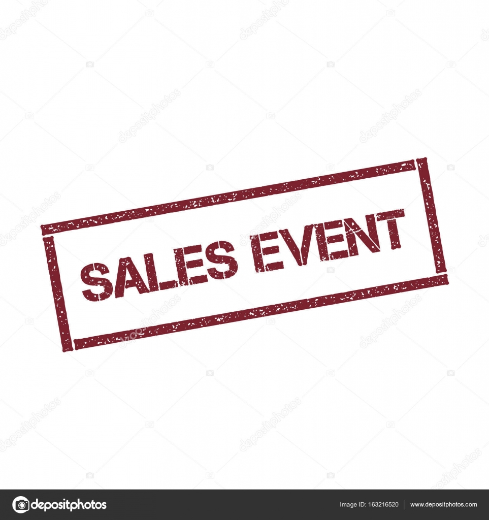 Sales event rectangular stamp Textured red seal with text isolated on ...