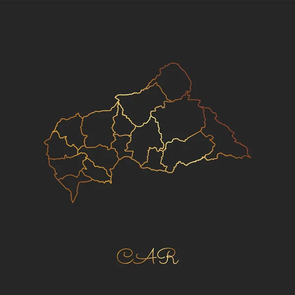 Benin region map golden gradient outline on dark background Detailed ...