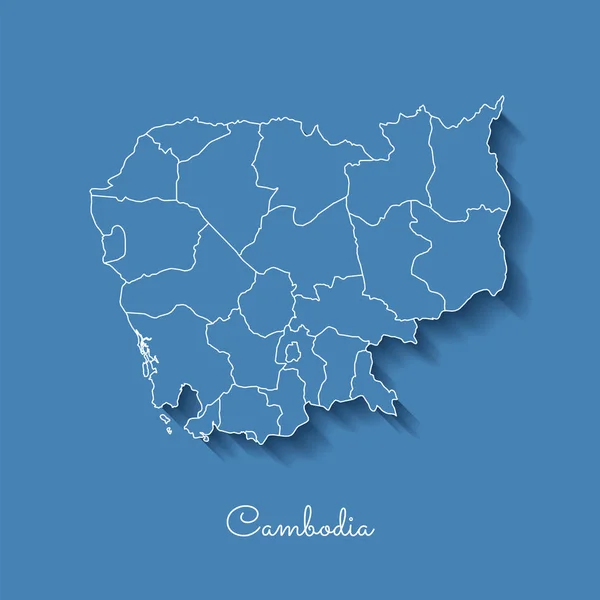 Lesotho region map blue with white outline and shadow on blue ...