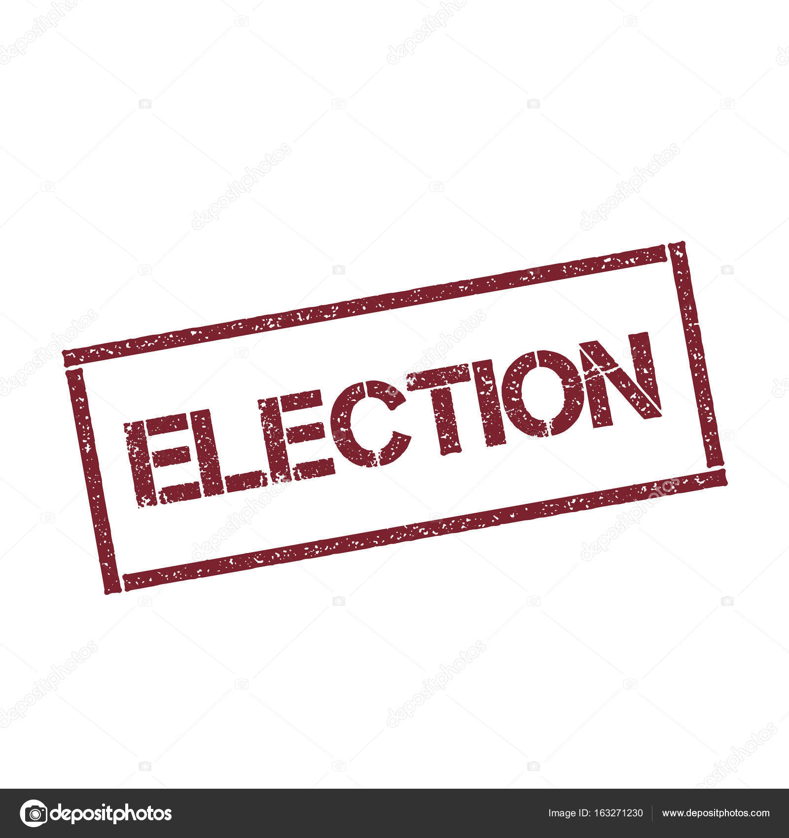 Election rectangular stamp Textured red seal with text isolated on ...