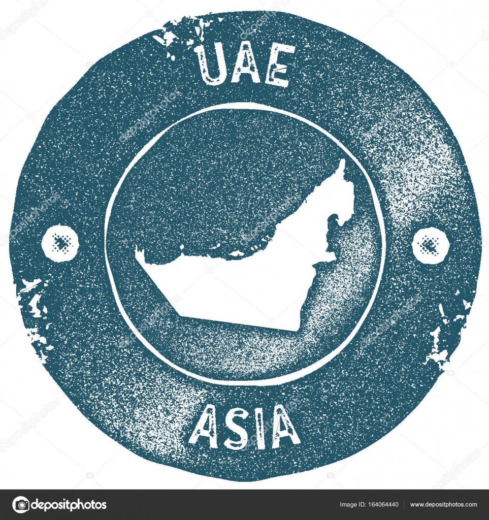 UAE map vintage stamp Retro style handmade label UAE badge or element ...