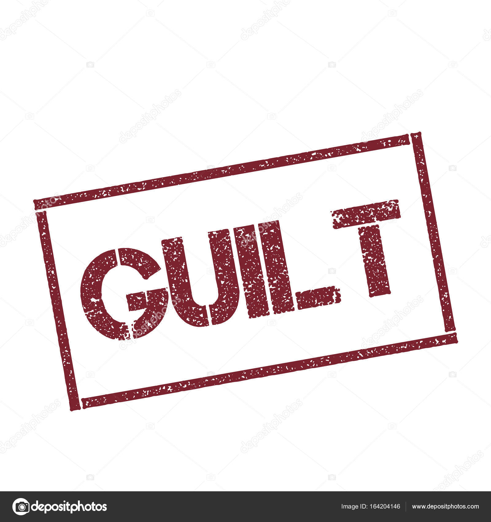 Guilt rectangular stamp Textured red seal with text isolated on white ...