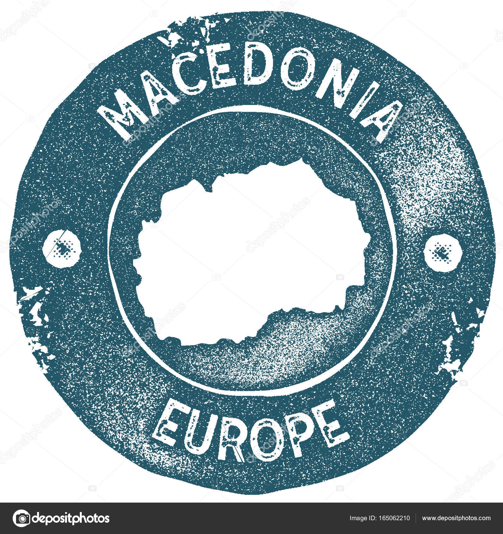 Macedonia map vintage stamp Retro style handmade label Macedonia badge ...