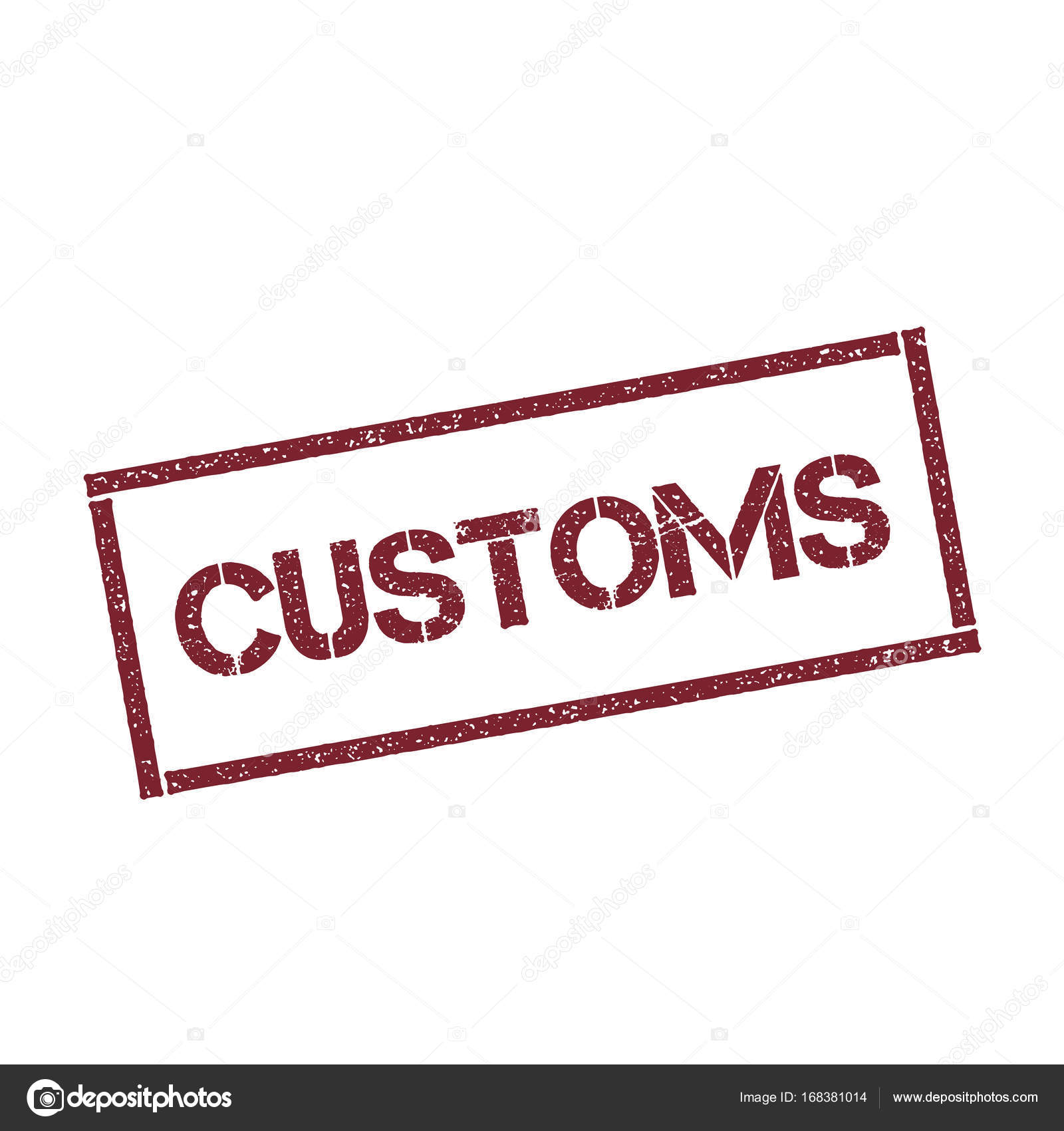 Customs rectangular stamp Textured red seal with text isolated on white background vector Stock ...