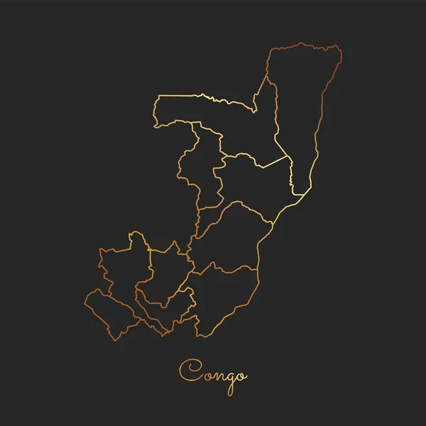 Falklands region map golden gradient outline on dark background ...