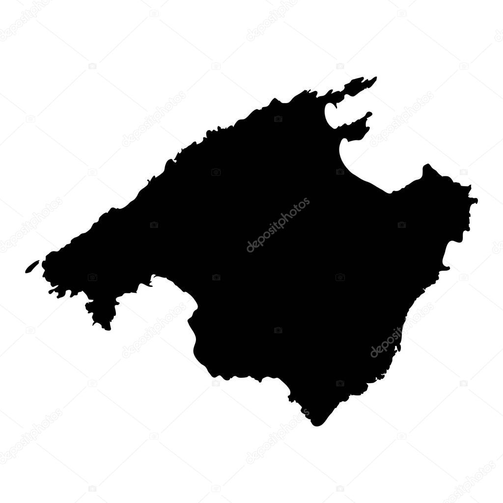 Mapa de Mallorca Icono de silueta de isla Isolated Mallorca black map ...