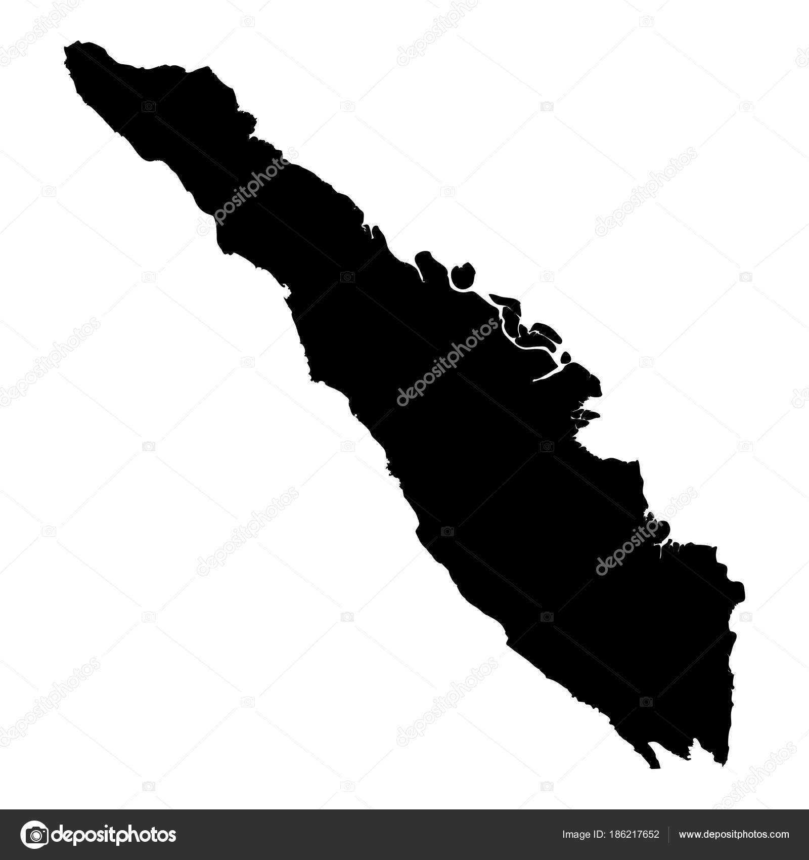 Peta Pulau Sumatera Ikon siluet Terisolasi Peta hitam Sumatera Garis ...