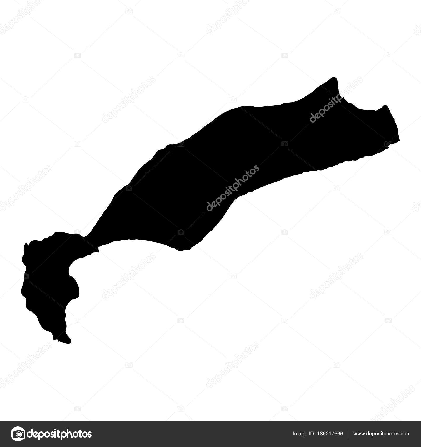 Kos map Island silhouette icon Isolated Kos black map outline Vector ...