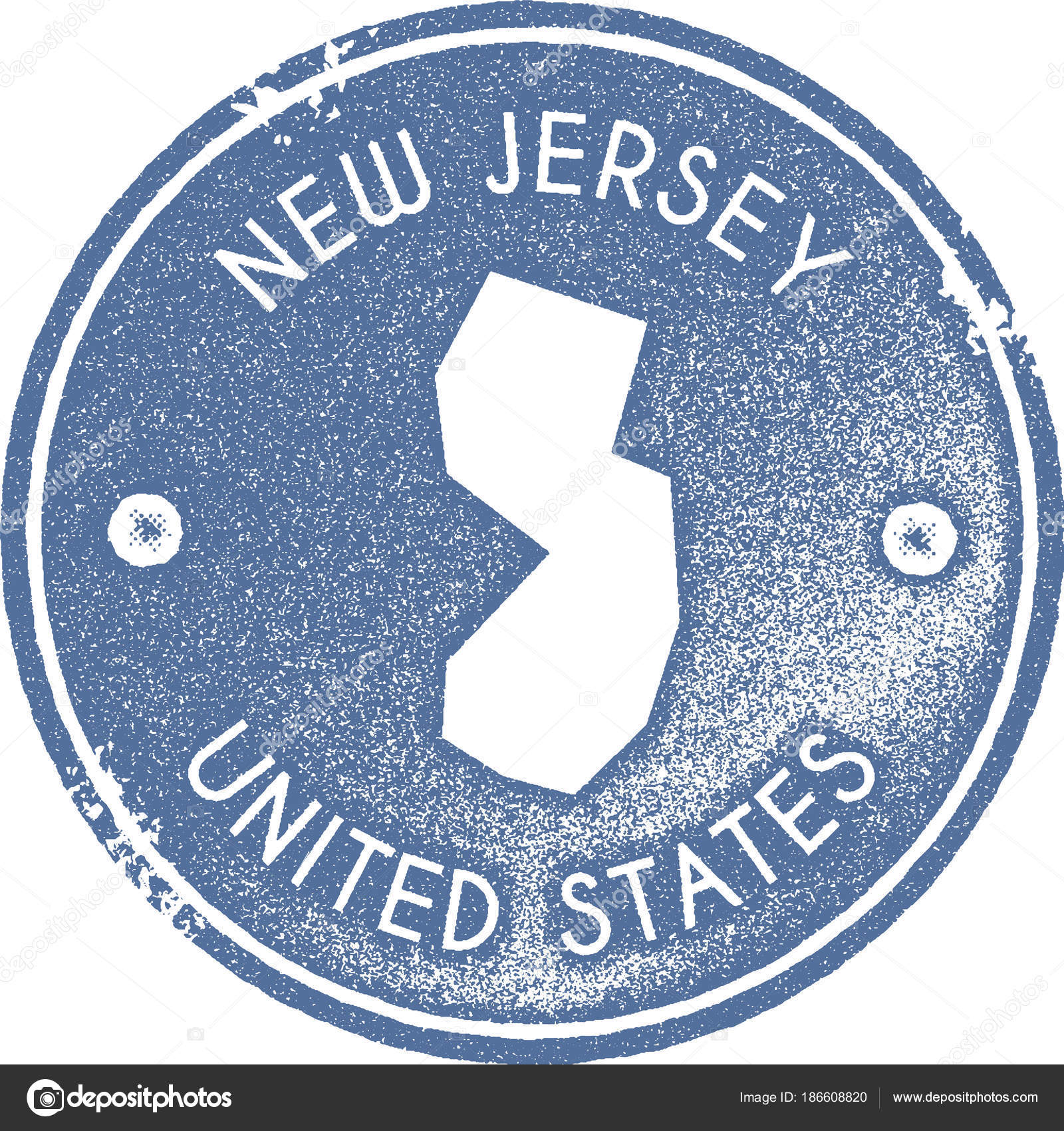 New Jersey map vintage stamp Retro style handmade label badge or ...