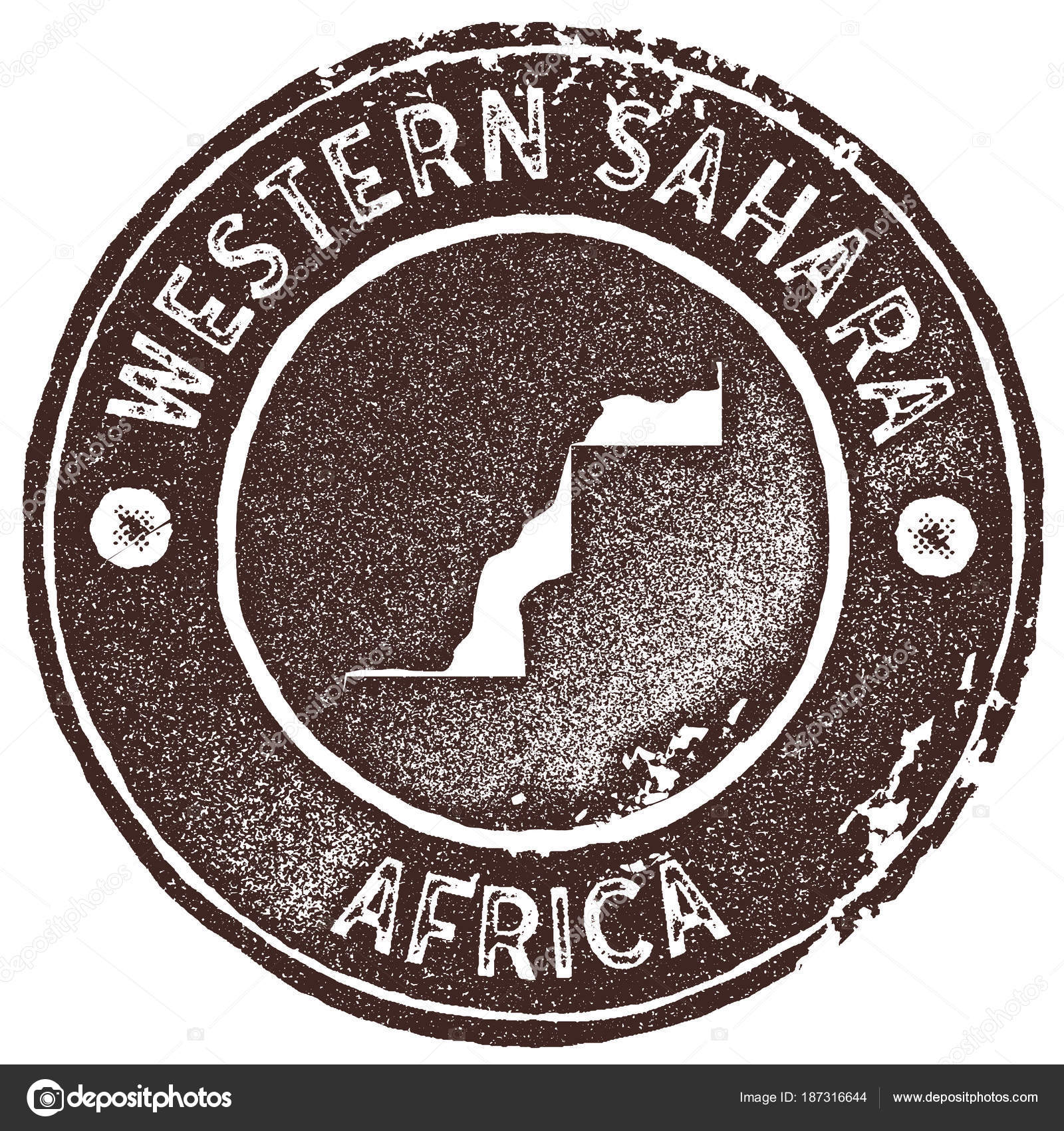 Western Sahara map vintage stamp Retro style handmade label badge or ...