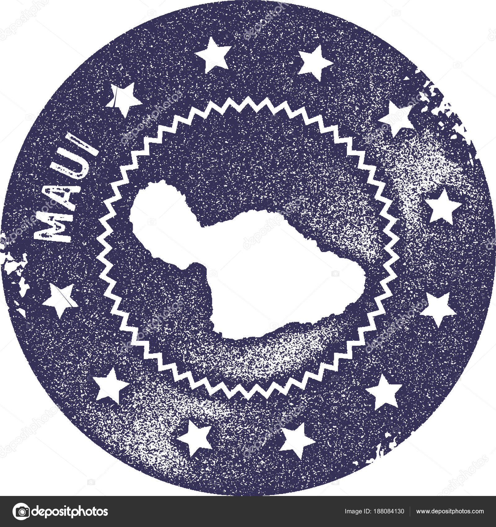 Maui map vintage stamp Retro style handmade label badge or element for ...