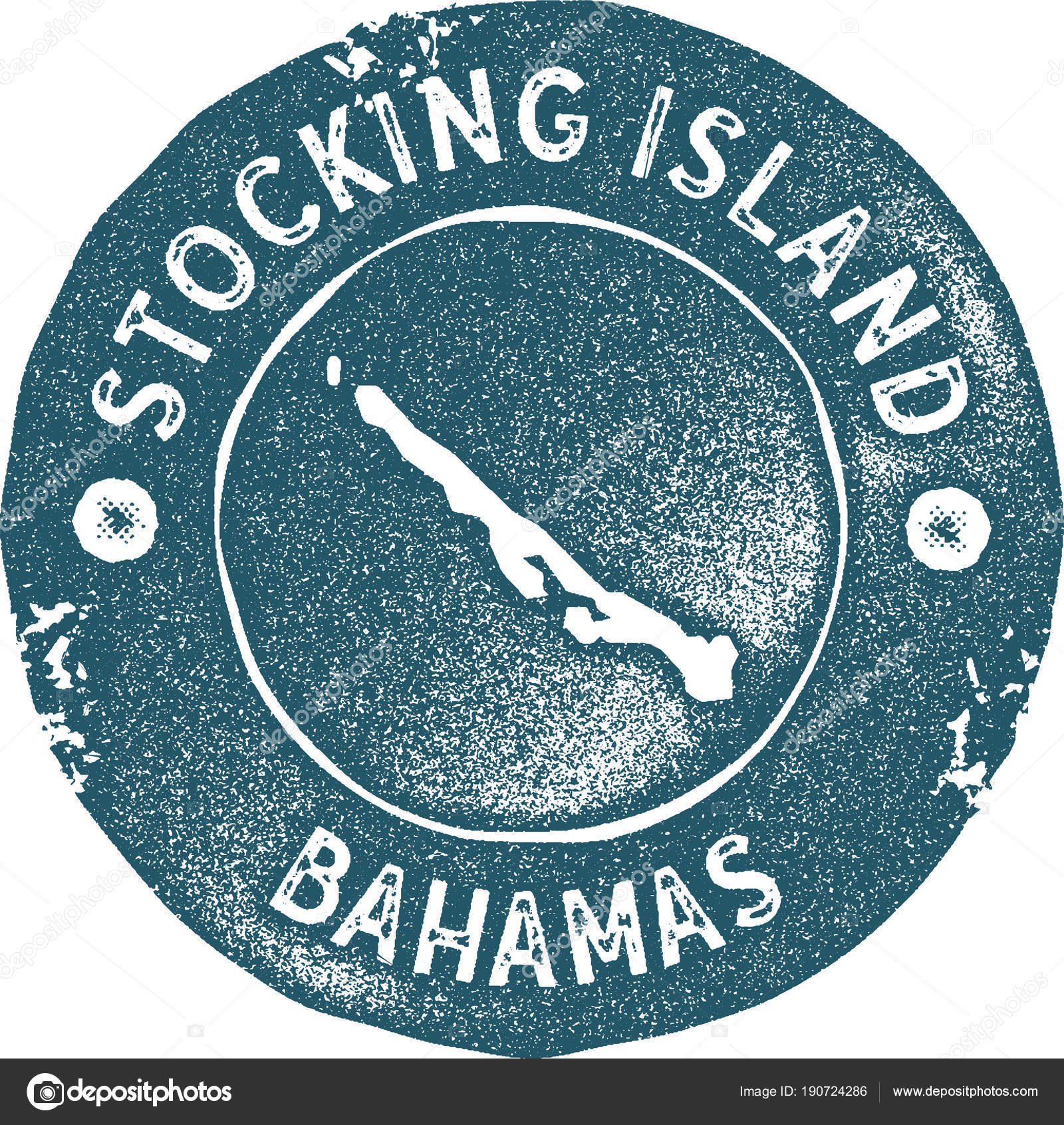 Stocking Island map vintage stamp Retro style handmade label badge or ...