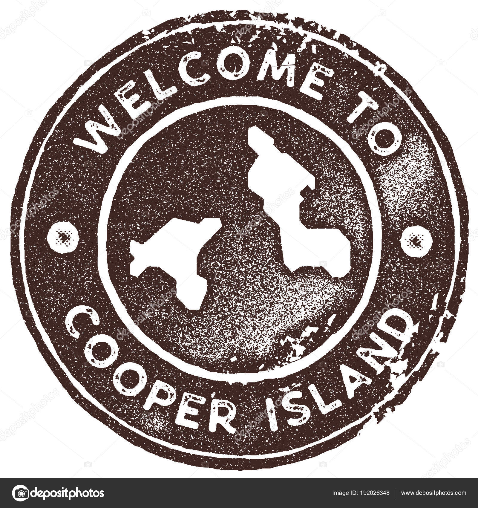 Cooper Island map vintage stamp Retro style handmade label badge or ...