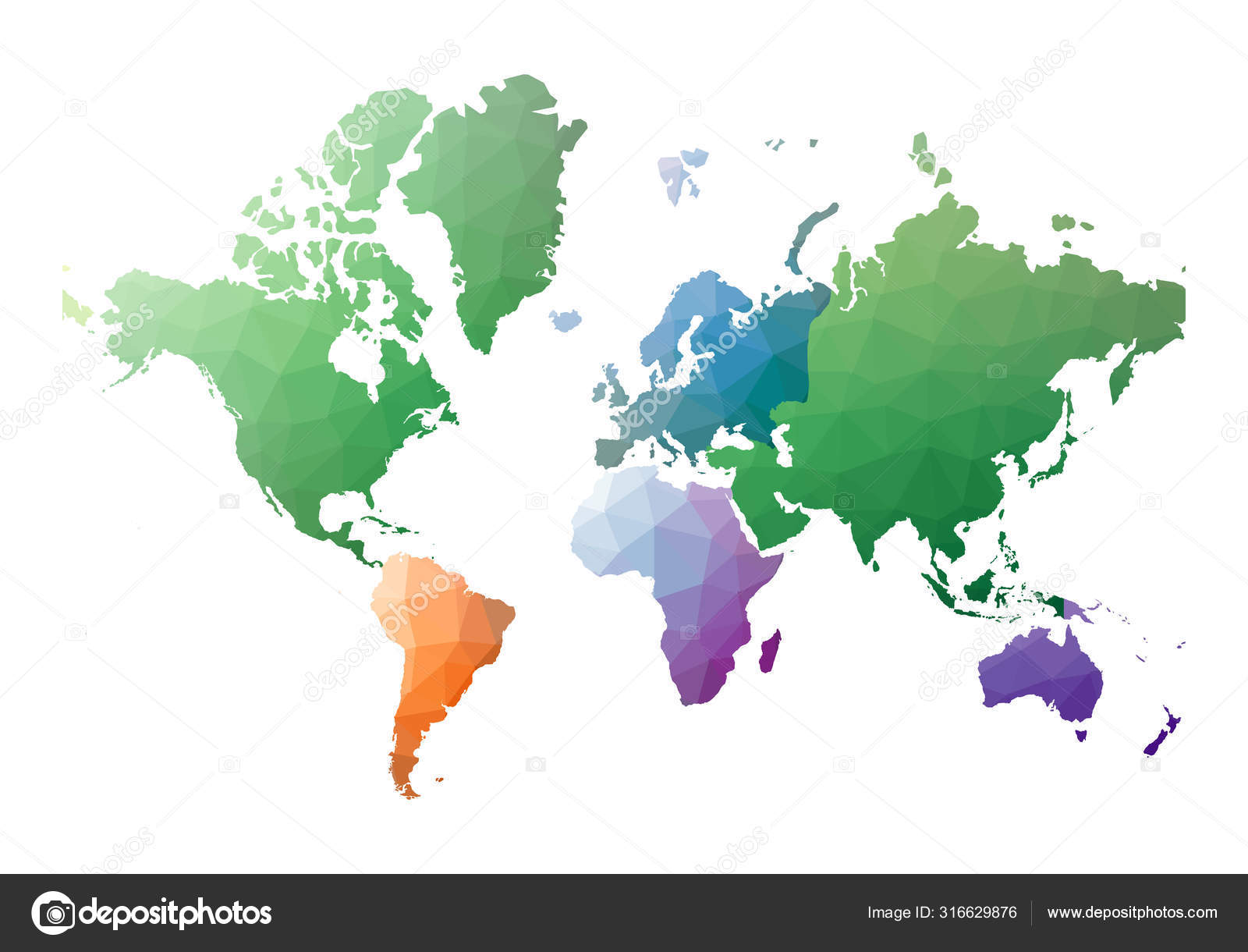 Mapa Mundial Con Continentes Y Bandera Ilustracion Vectorial Vector Images