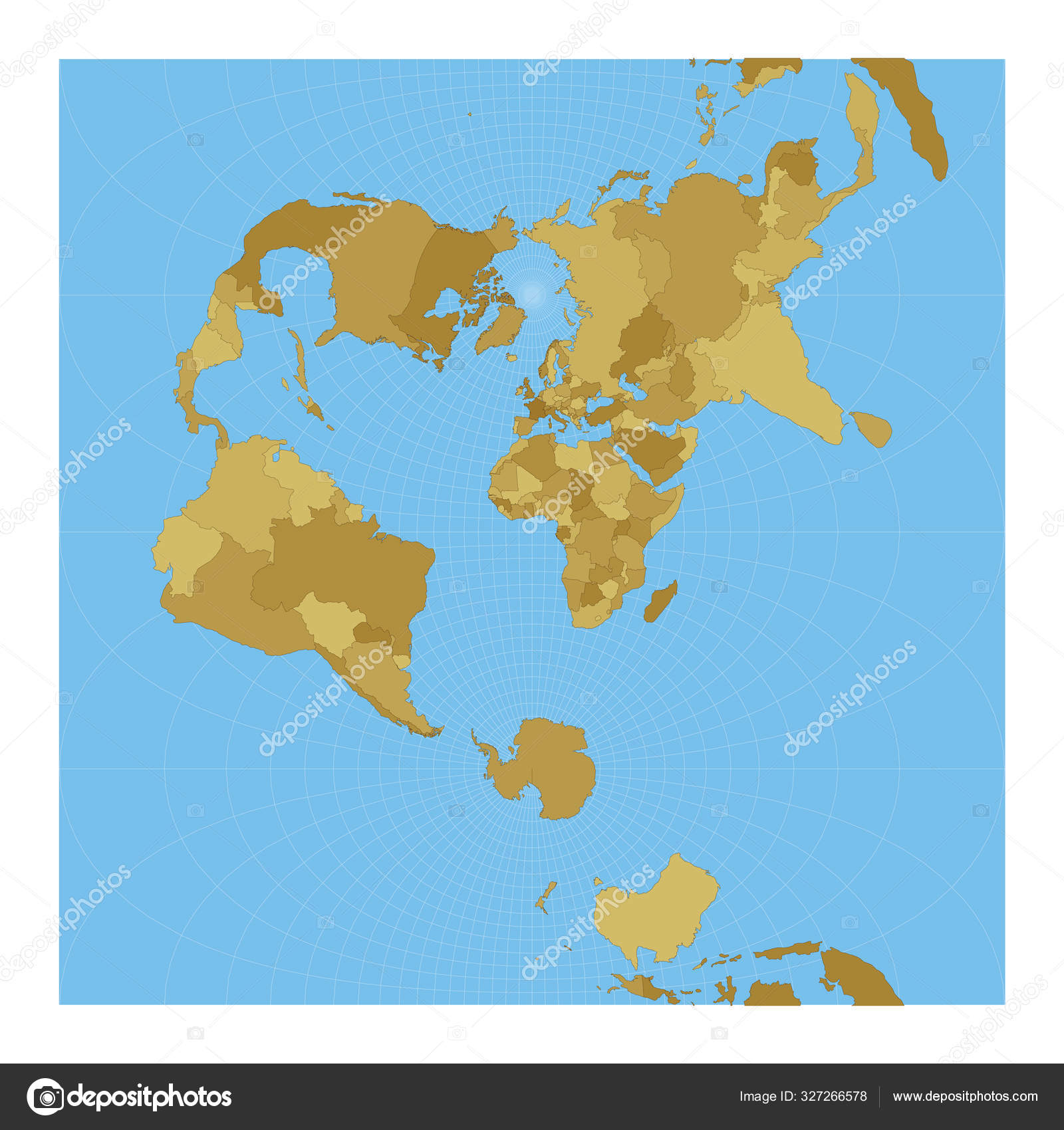 World Map Transverse Spherical Mercator Projection Map World Meridians ...