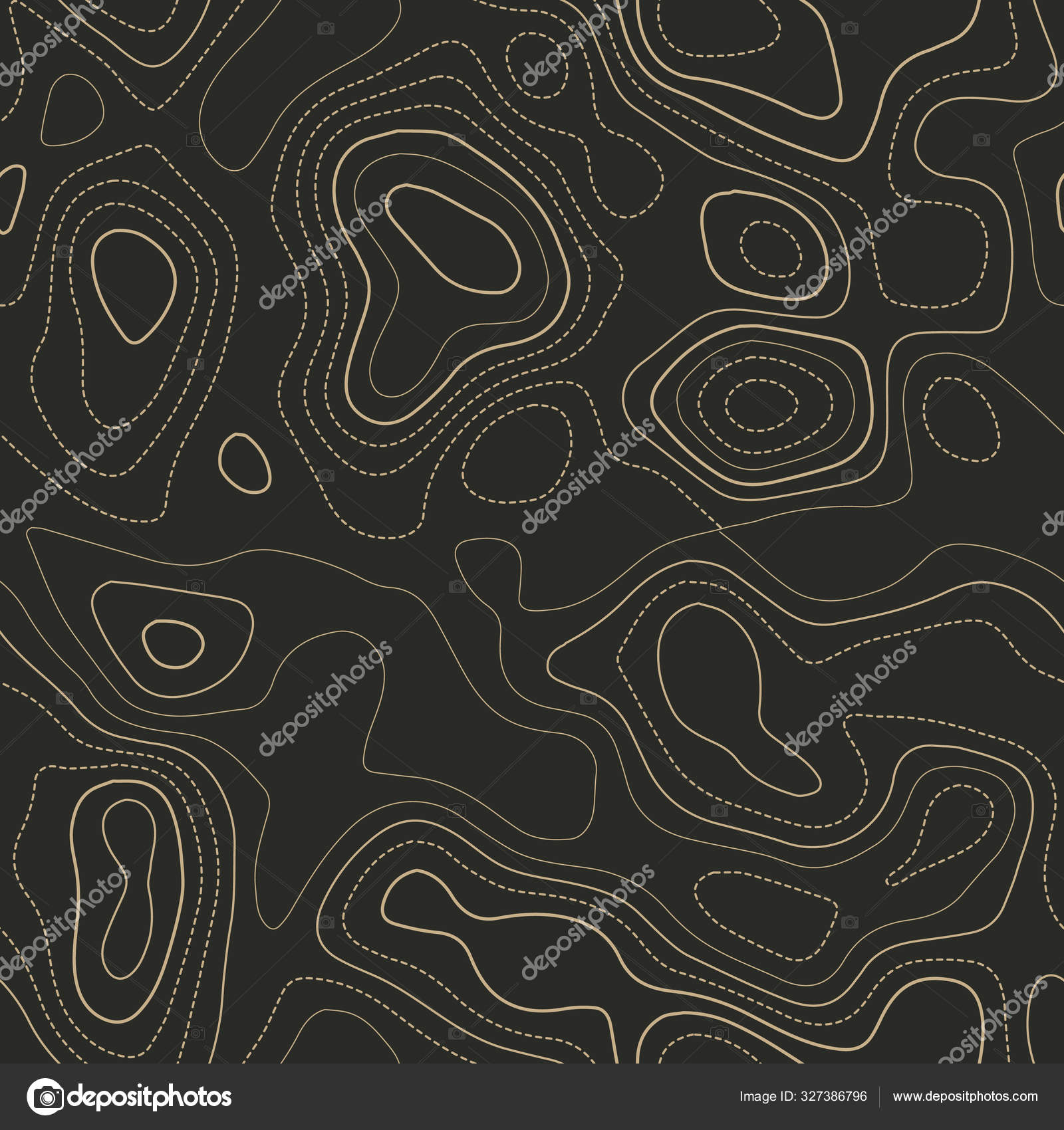 Contour Lines Actual Topography Map Seamless Design Comely Tileable ...