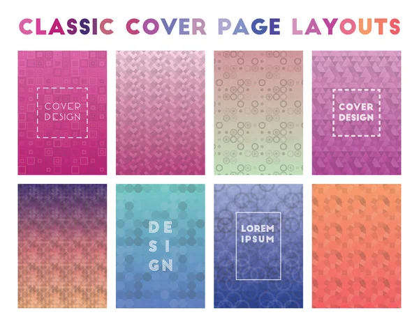 Symmetrical Cover Page Layouts Actual geometric patterns Neat vector ...