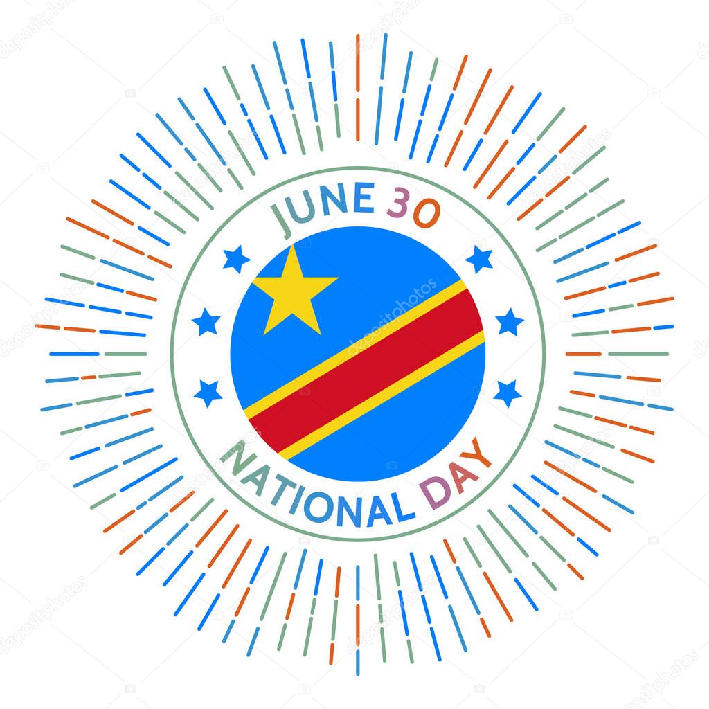 Insignia del día nacional de la RD Congo. Independencia de Bélgica en ...