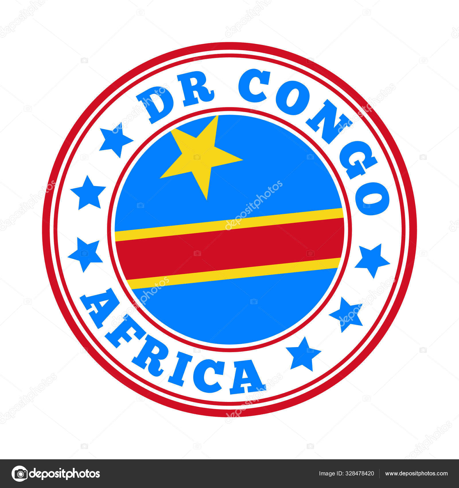 Logotipo De La Bandera De La República Democrática Del Congo