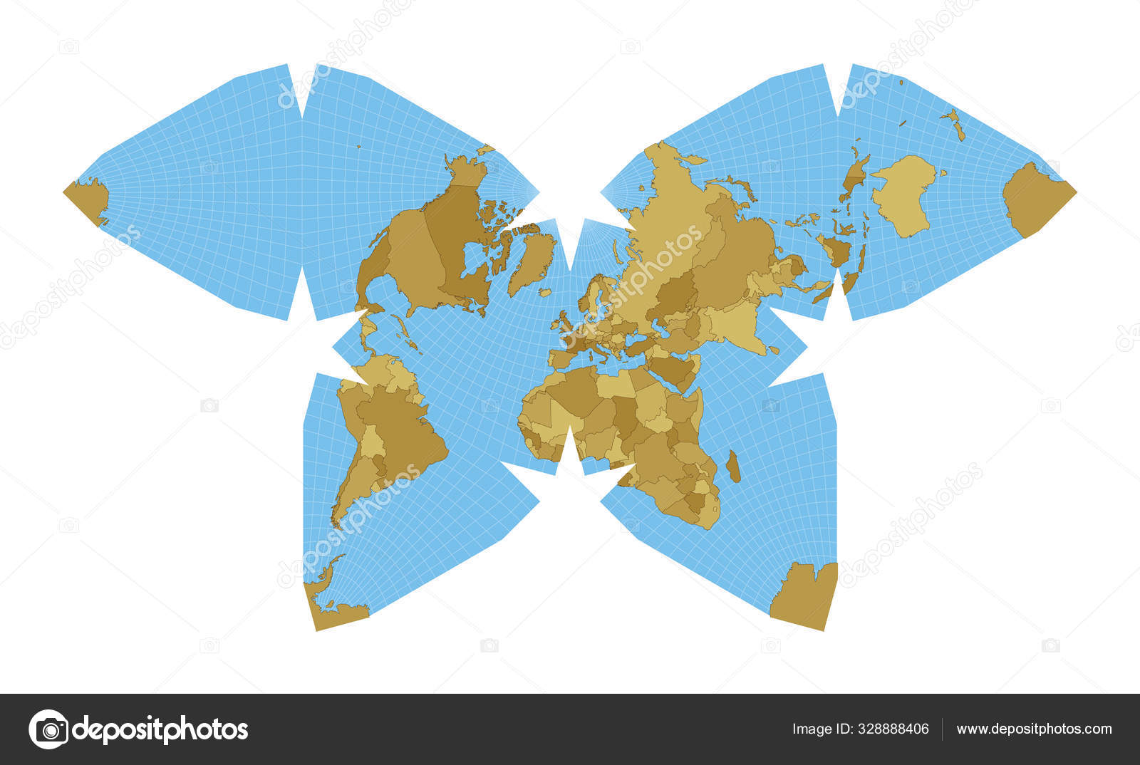 World Map Steve Waterman's Butterfly Projection Map World Meridians ...