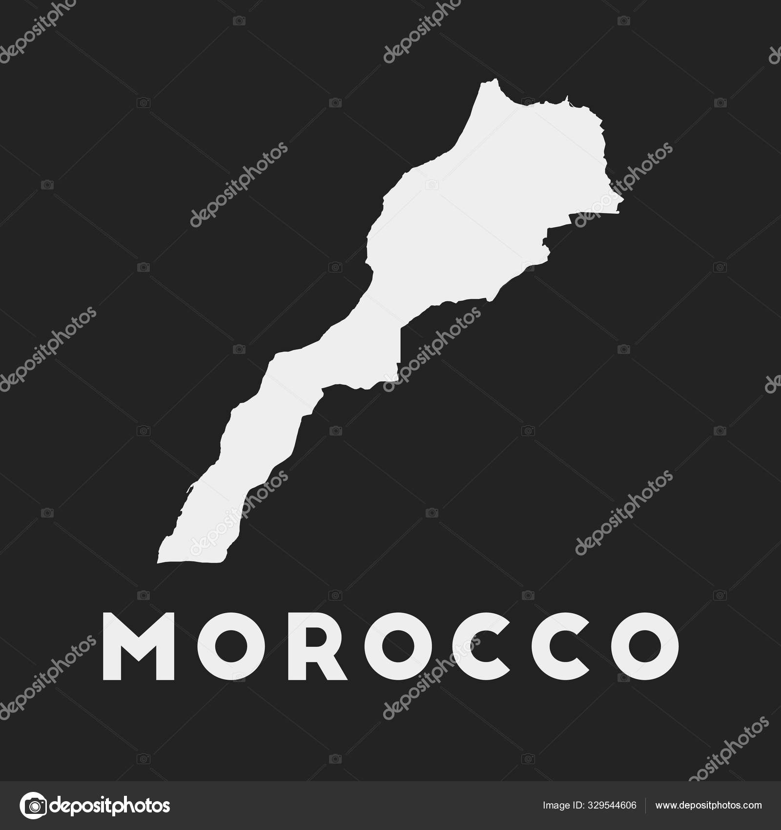 Morocco Icon Country Map Dark Background Stylish Morocco Map Country ...