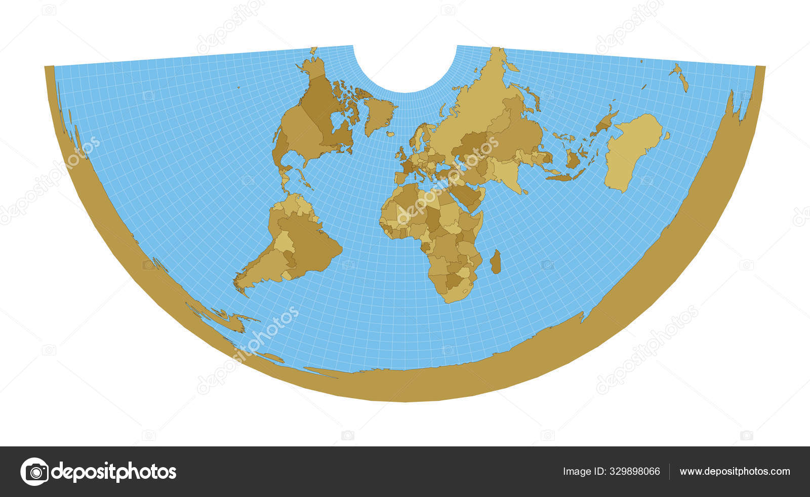 Mapa del mundo Proyección cónica equidistante Mapa del mundo con ...