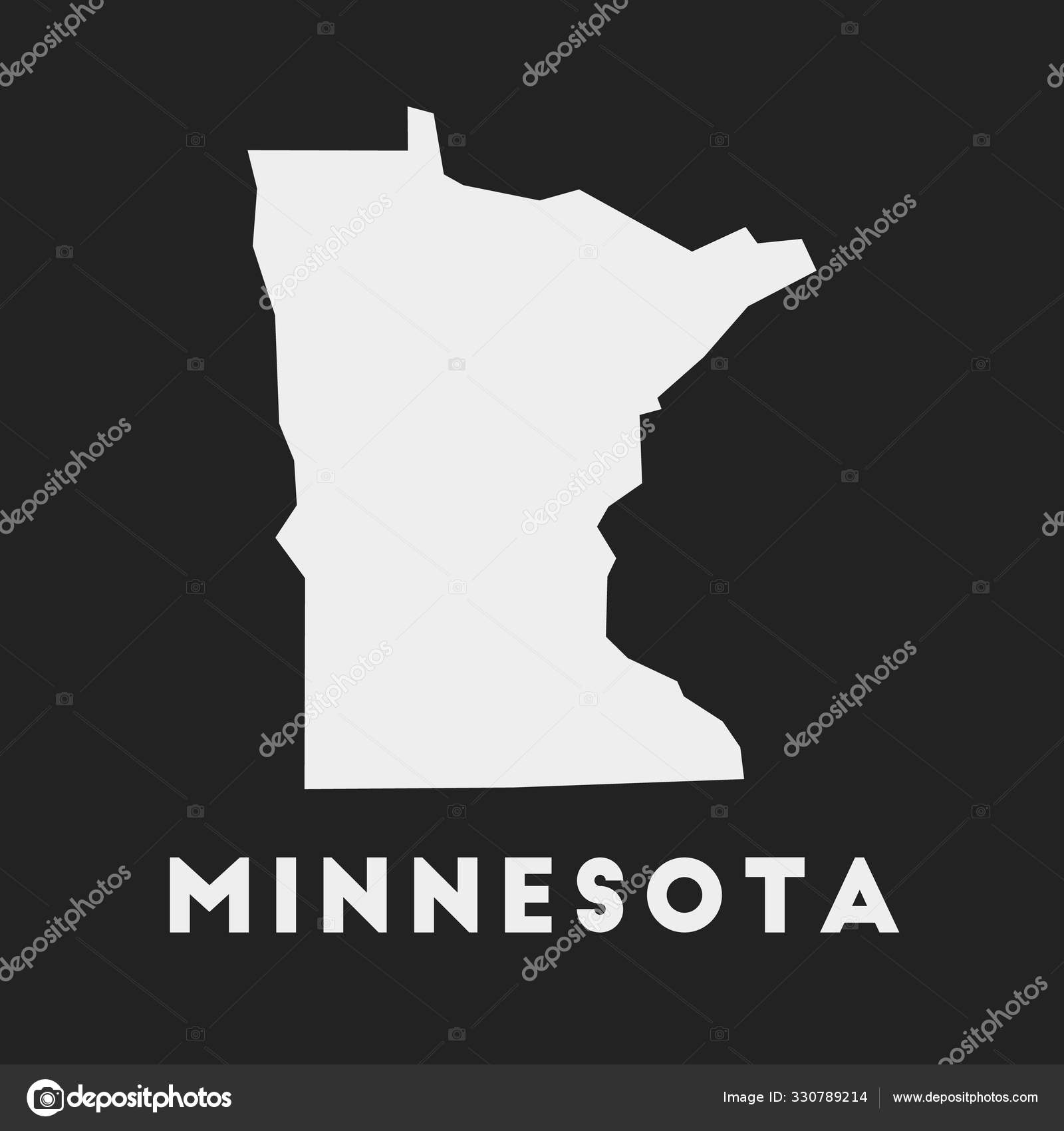 Minnesota icon Us state map on dark background Stylish Minnesota map ...