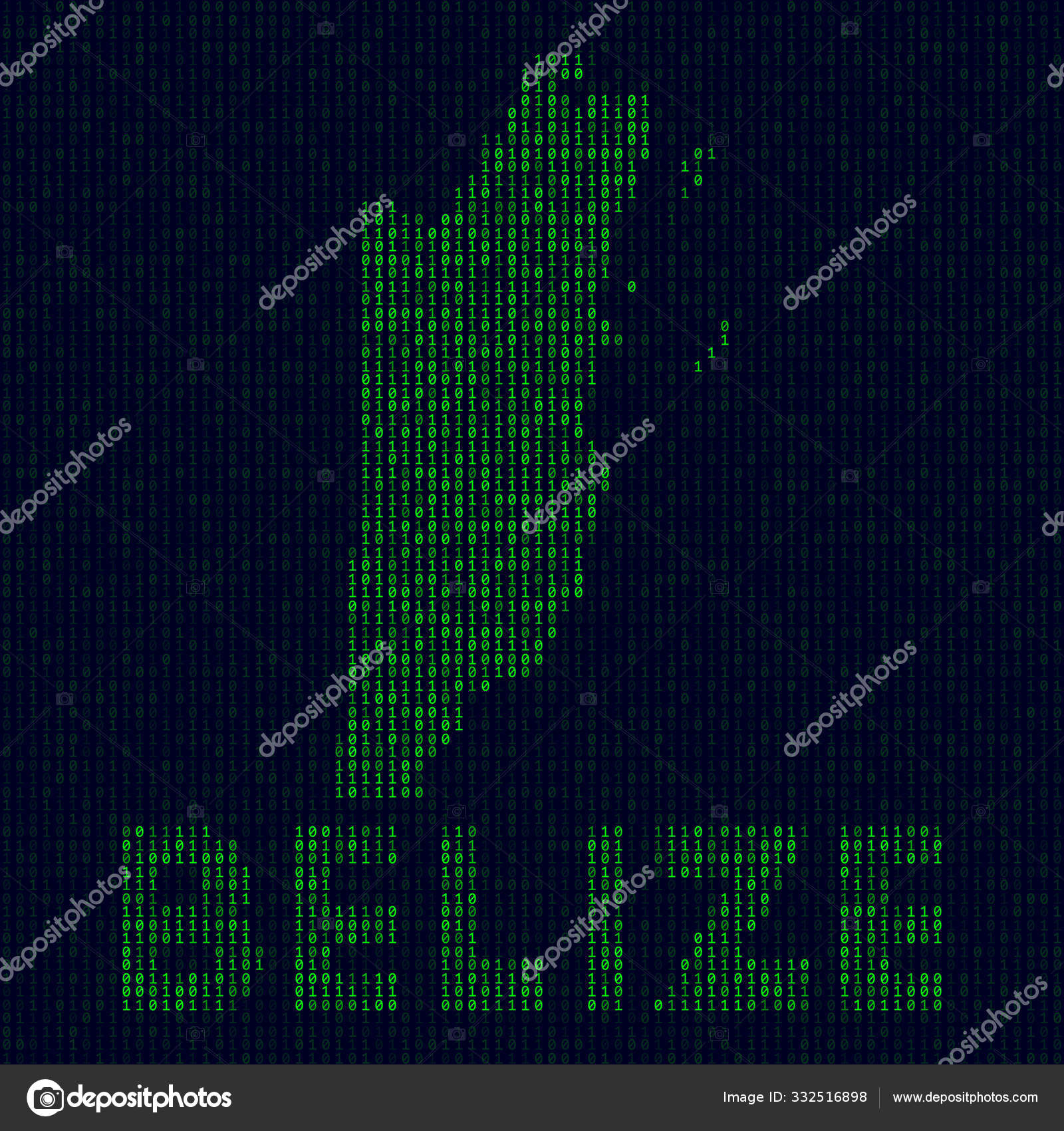 Digital Belize logo Country symbol in hacker style Binary code map of ...