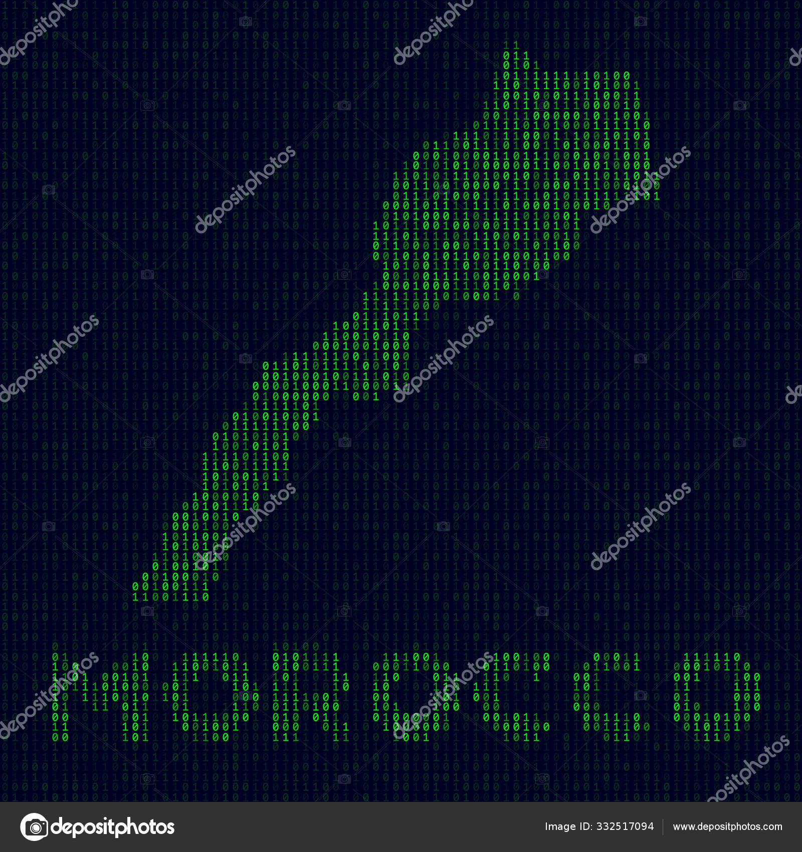 Digital Morocco logo Country symbol in hacker style Binary code map of Morocco with country name ...