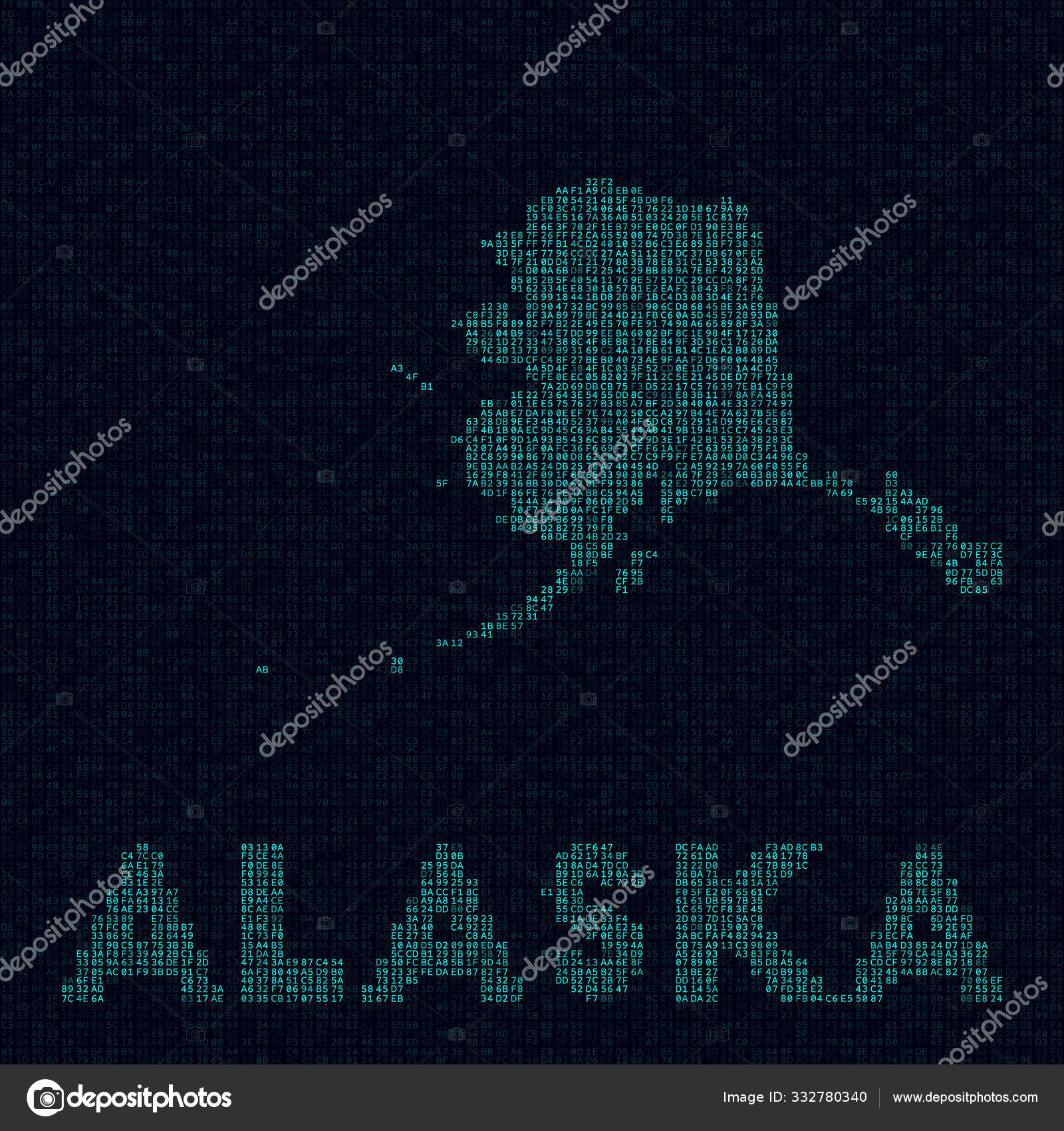 Alaska tech map Us state symbol in digital style Cyber map of Alaska ...