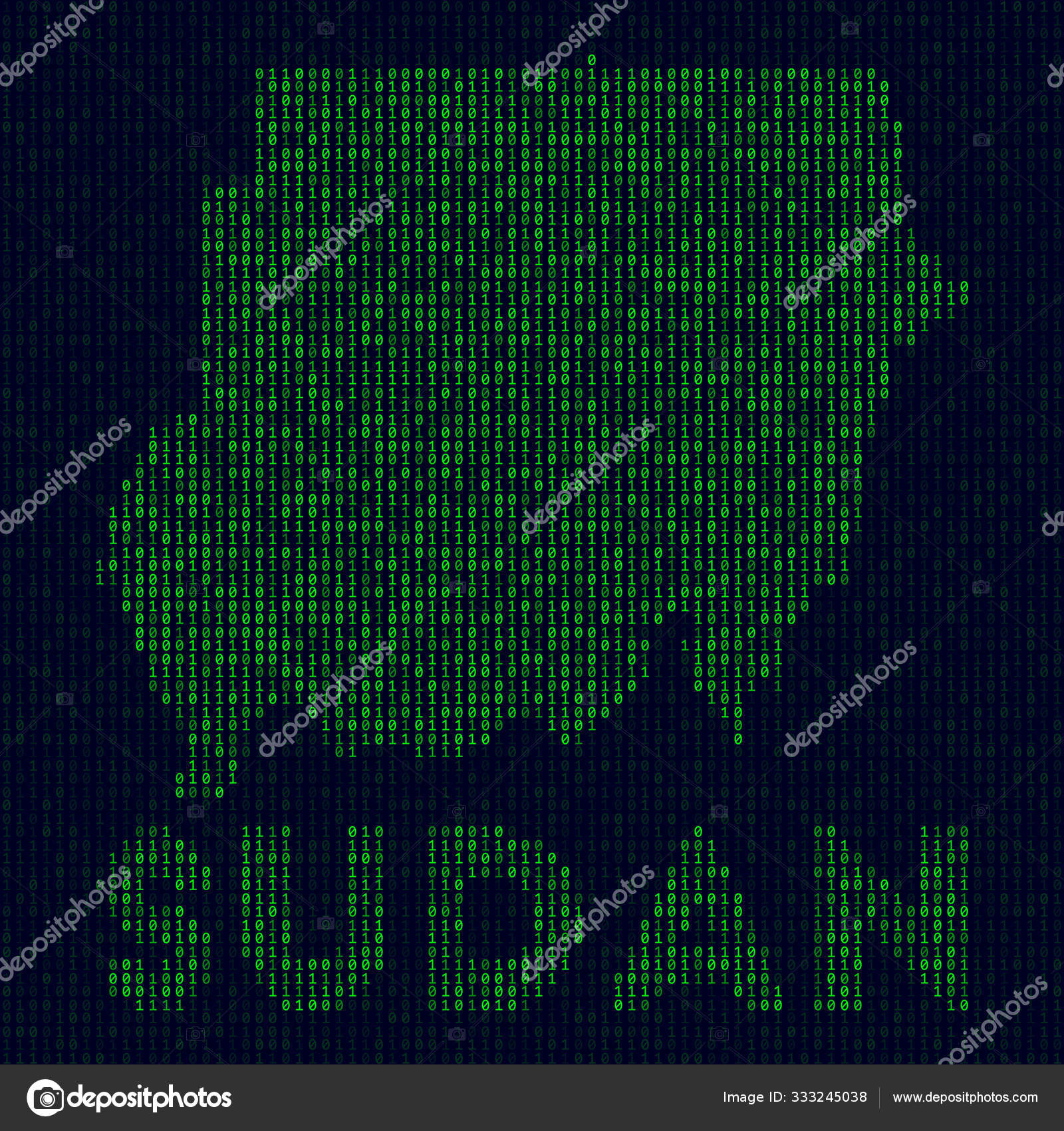 Digital Sudan logo Country symbol in hacker style Binary code map of Sudan with country name ...