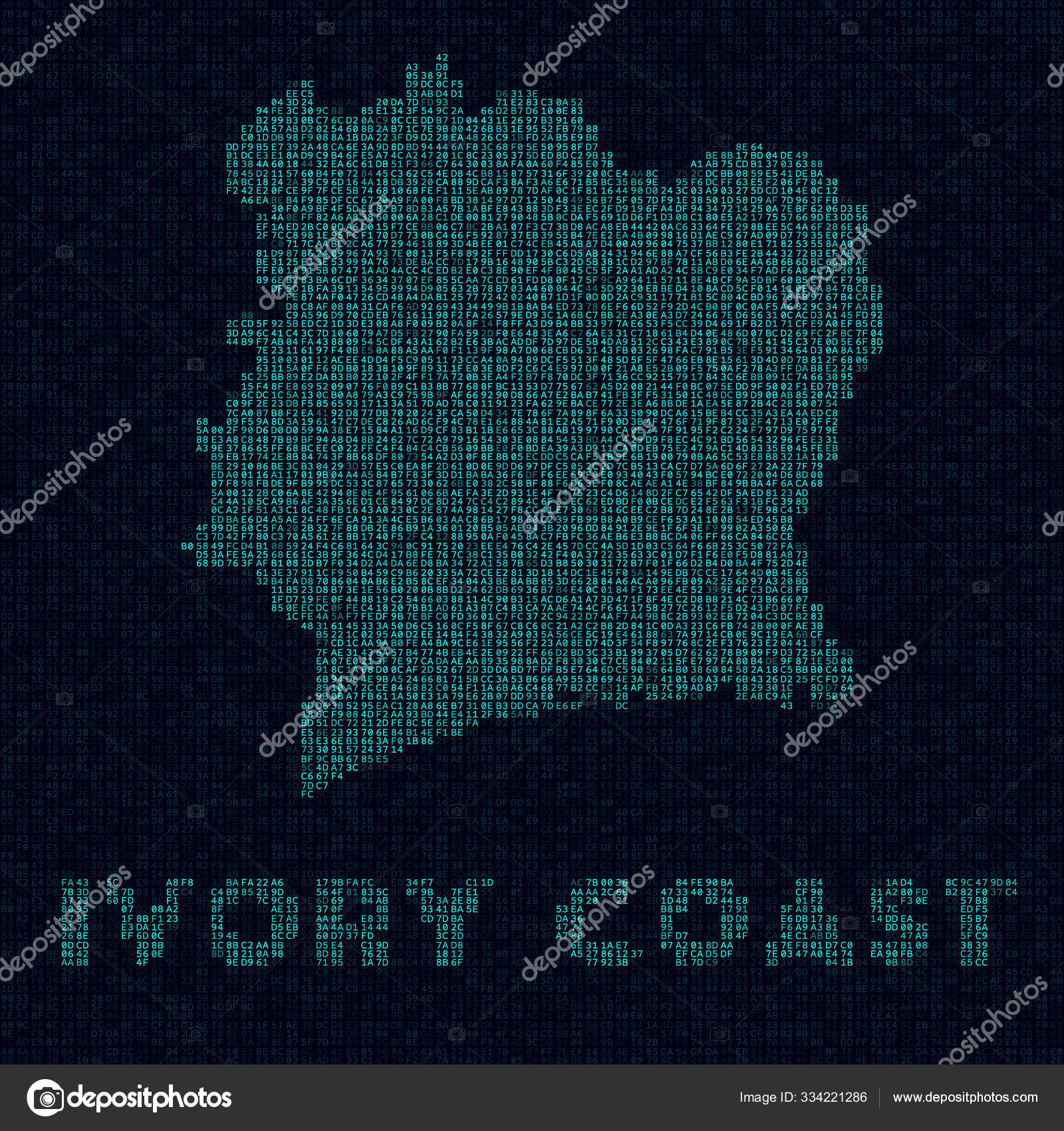 Ivory Coast tech map Country symbol in digital style Cyber map of Ivory ...