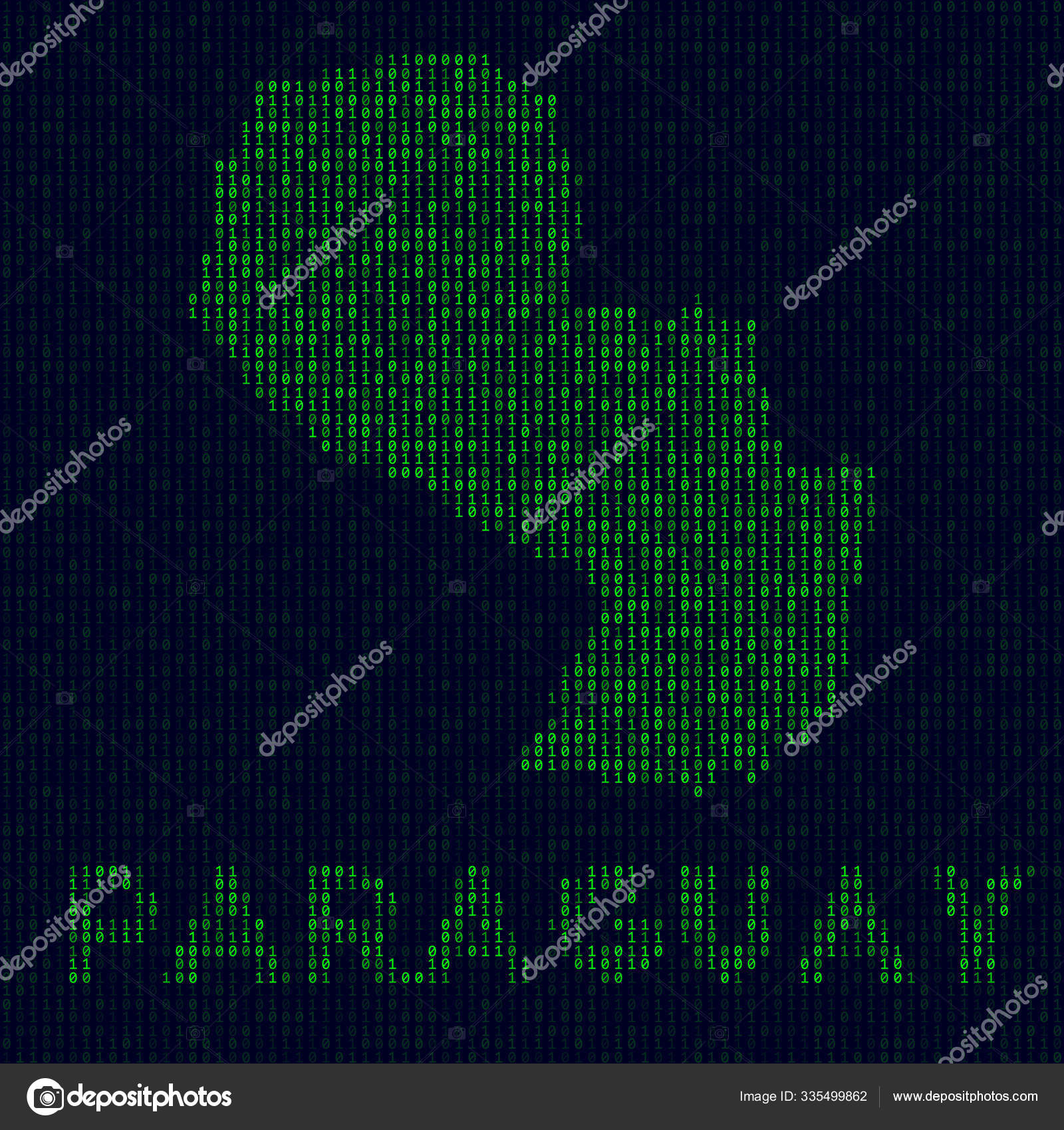 Digital Paraguay logo Country symbol in hacker style Binary code map of ...