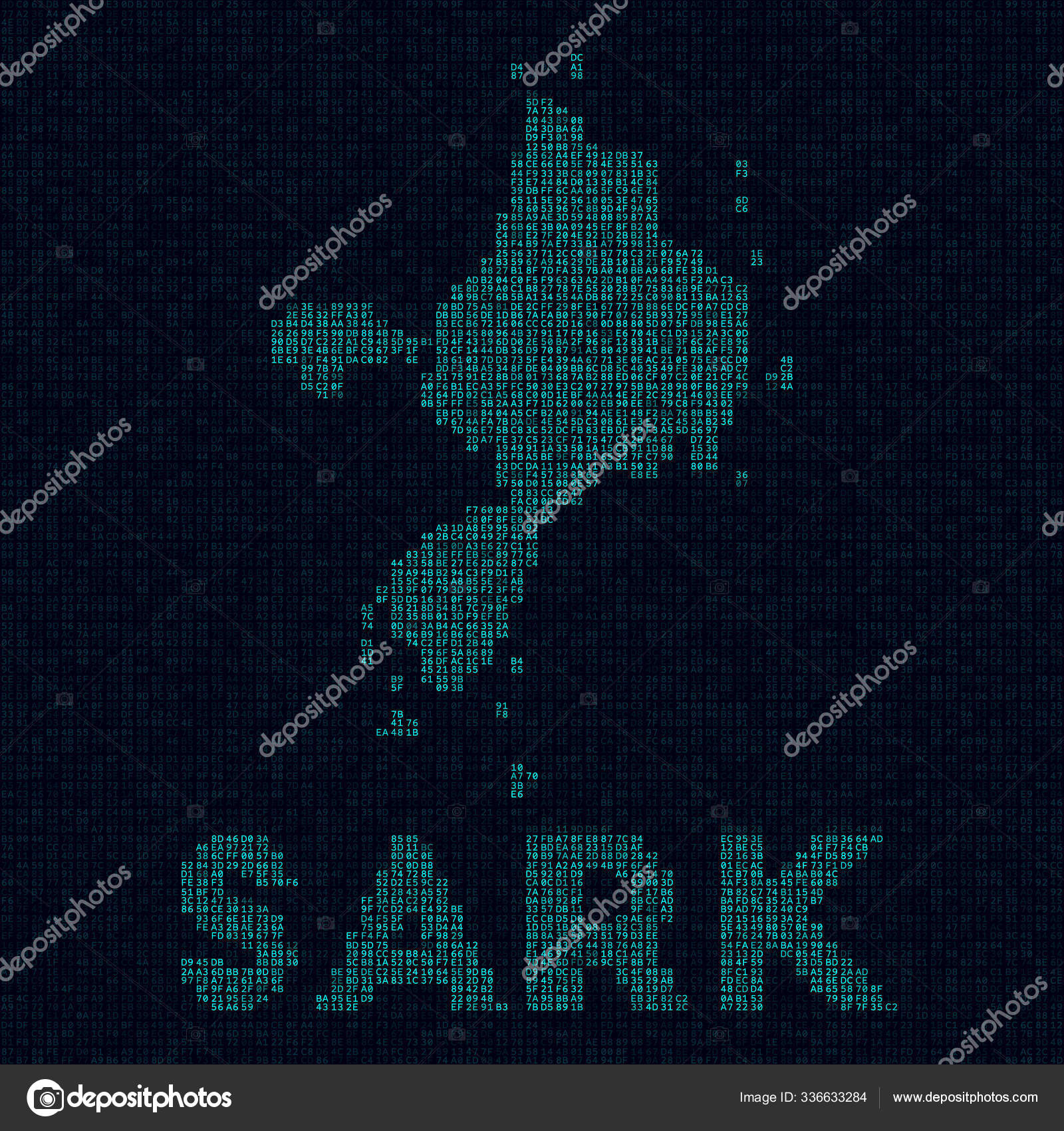 Sark tech map Island symbol in digital style Cyber map of Sark with ...